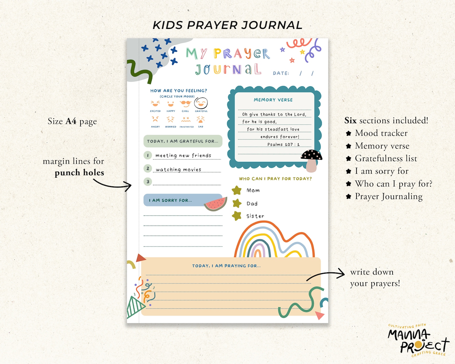 Kids Prayer Journal | Digital Journal | Printable Prayer Journal ...