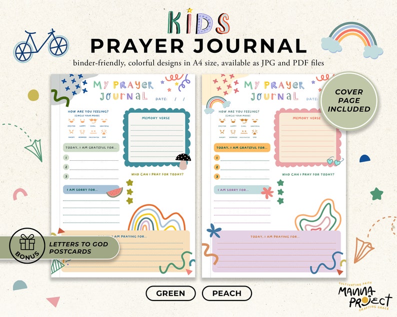 Kids Prayer Journal | Bible Study, Homeschool Kit (digital Download) - Etsy