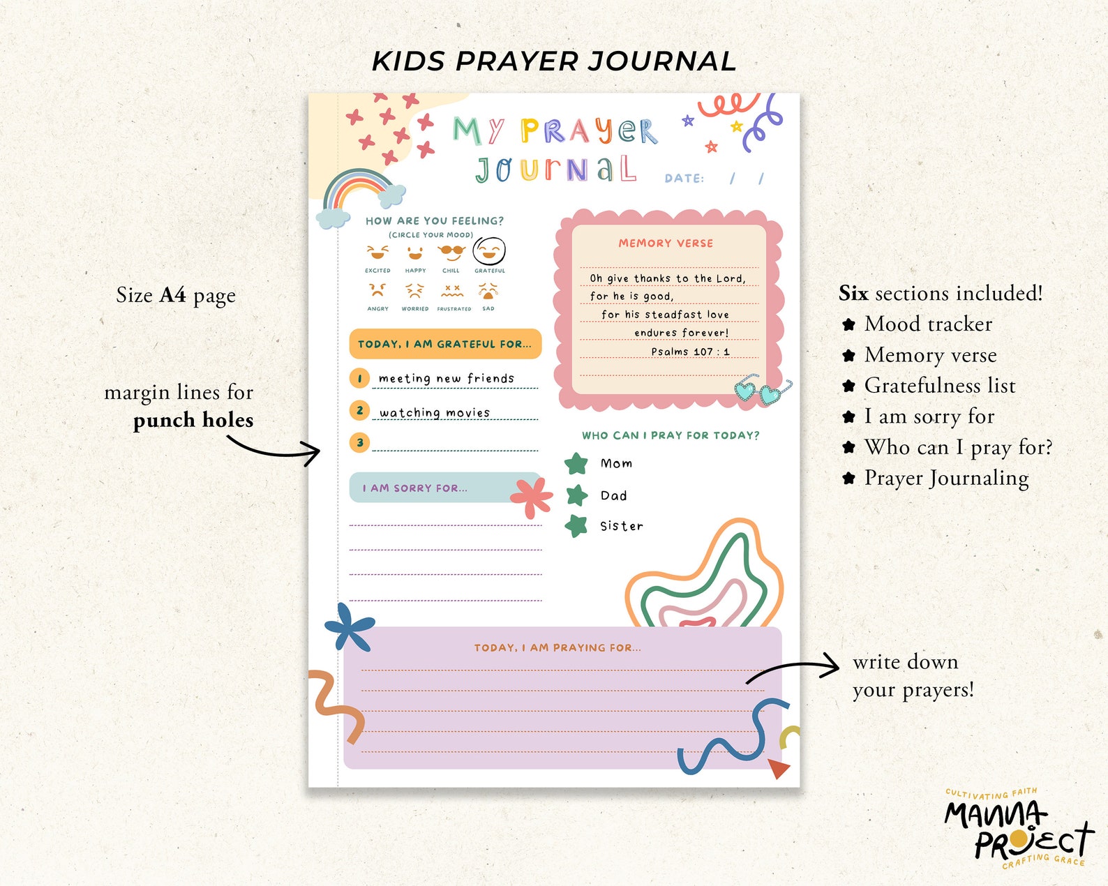 Kids Prayer Journal | Journal for Kids | Printable Prayer Journal ...