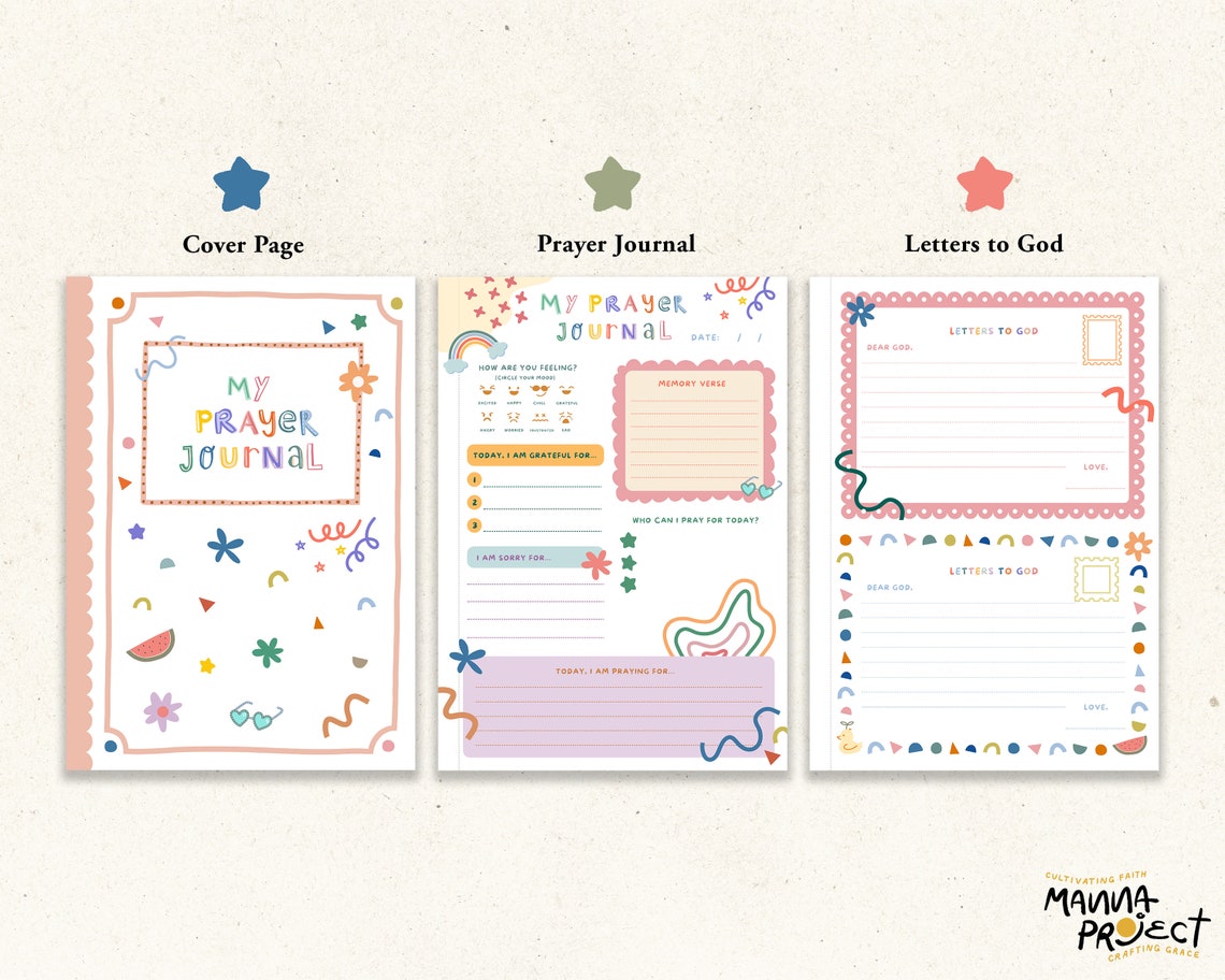 Kids Prayer Journal | Peach Christian Bible Study (printable) - Etsy