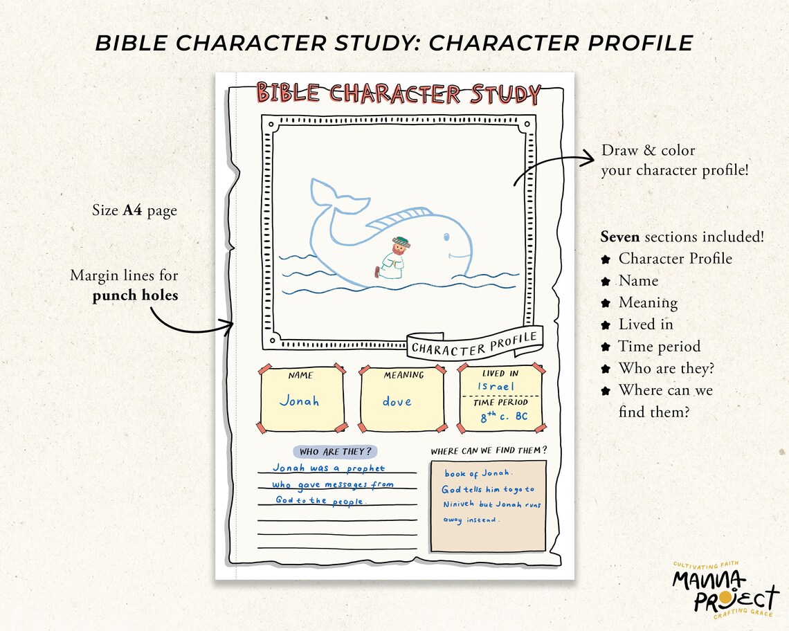 Bible Character Study | Journal for Kids | Bible Study for Kids ...