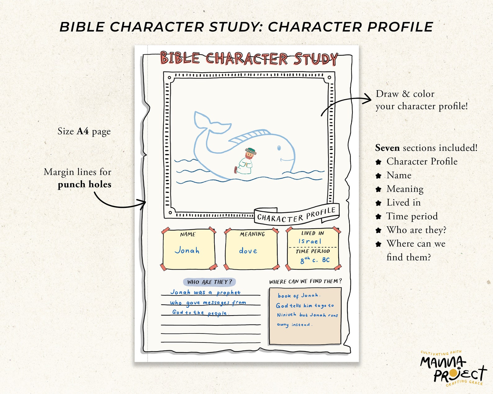 Bible Character Study | Journal for Kids | Bible Study for Kids ...