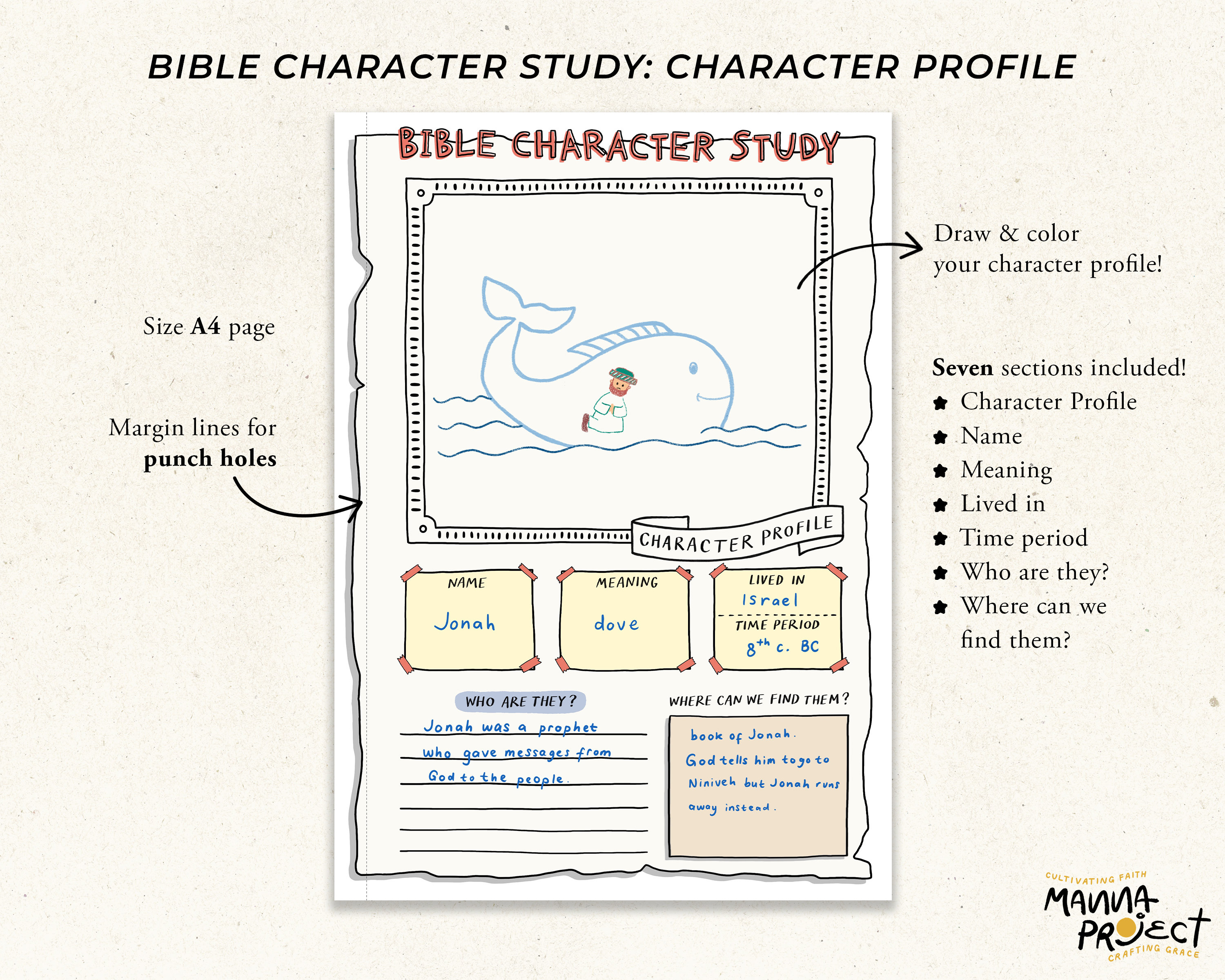 Bible Character Study Journal for Kids | Printable Homeschool Kit ...