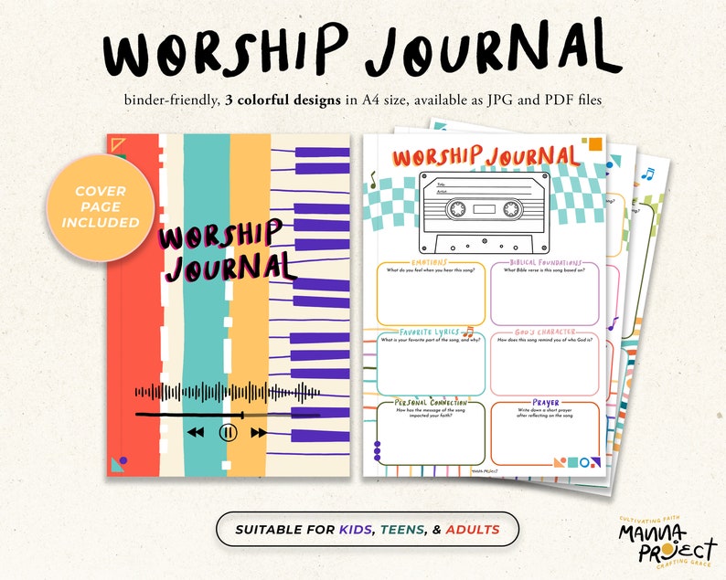 Worship Journal for Kids, Teens, Adults | Prayer Journal | Printable ...