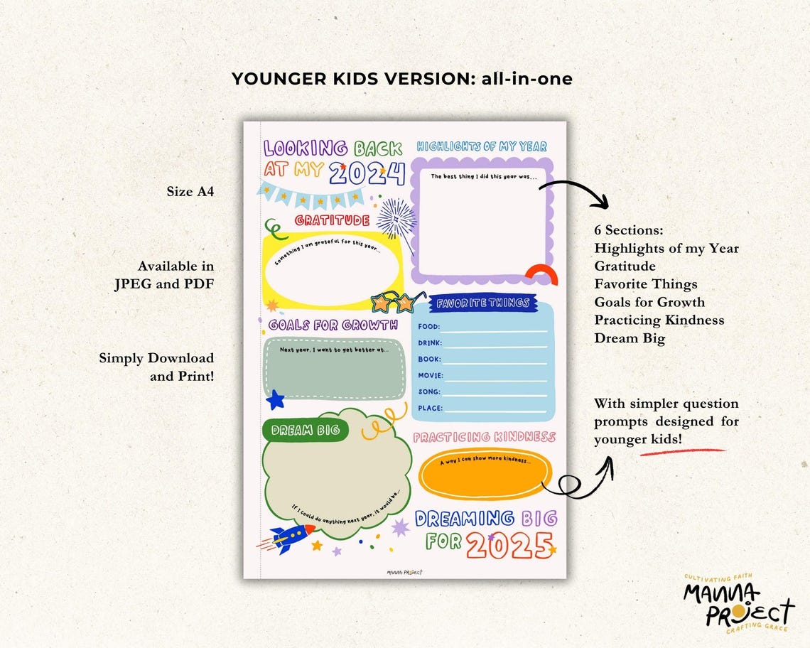 Kids New Year Pack | New Year Resolutions Printable for Kids | New Year ...
