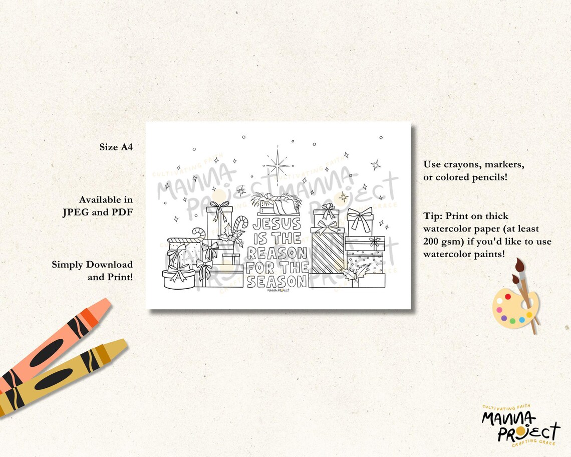 Christmas Coloring Pages | 4 Pages | Christmas Kids Activity | Holiday ...