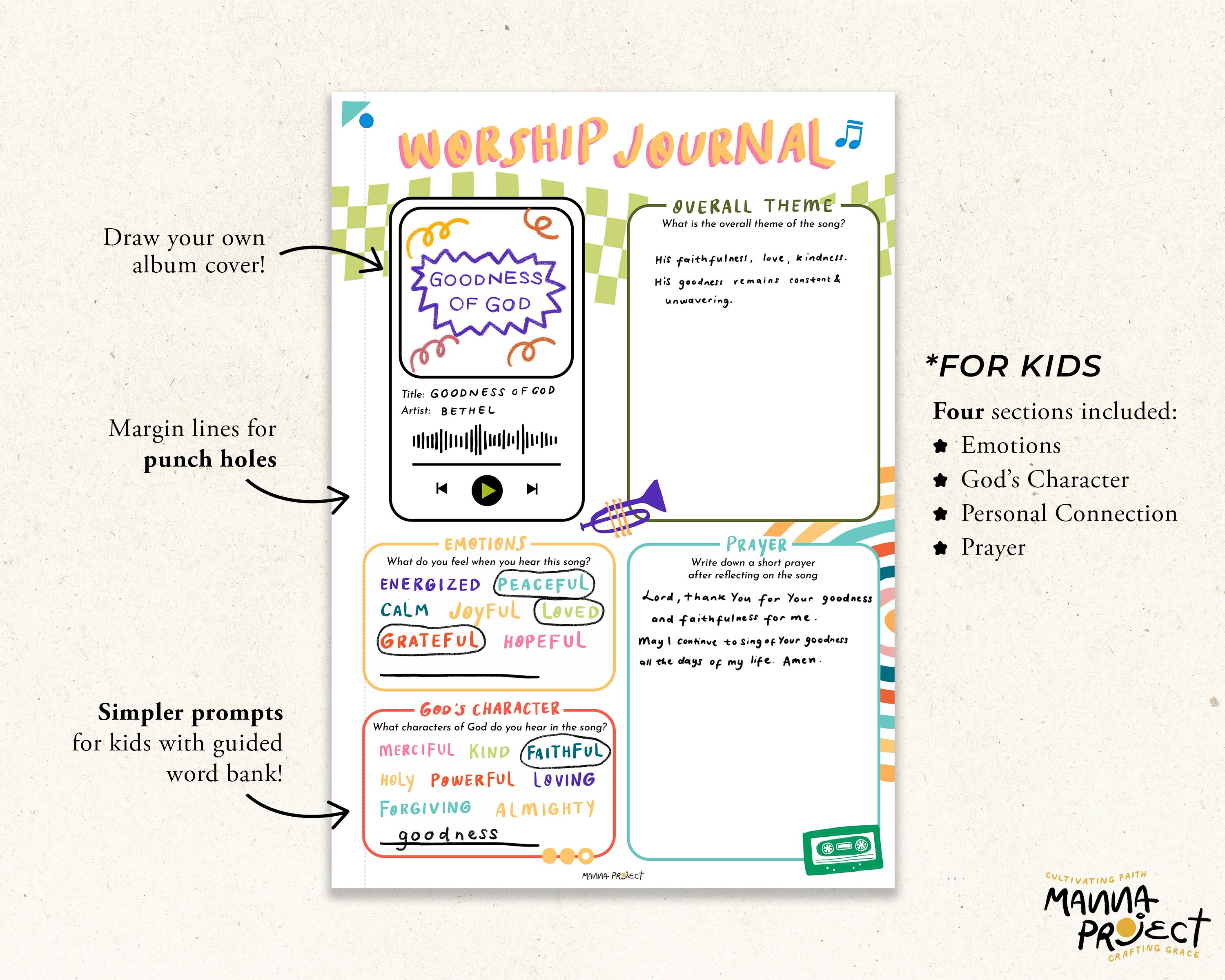 Worship Journal for Kids, Teens, Adults | Prayer Journal | Printable ...