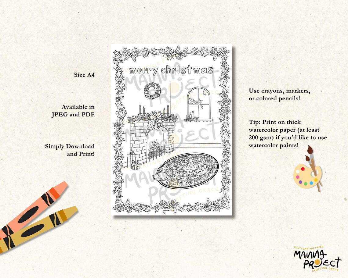 Christmas Coloring Pages | 4 Pages | Christmas Kids Activity | Holiday ...