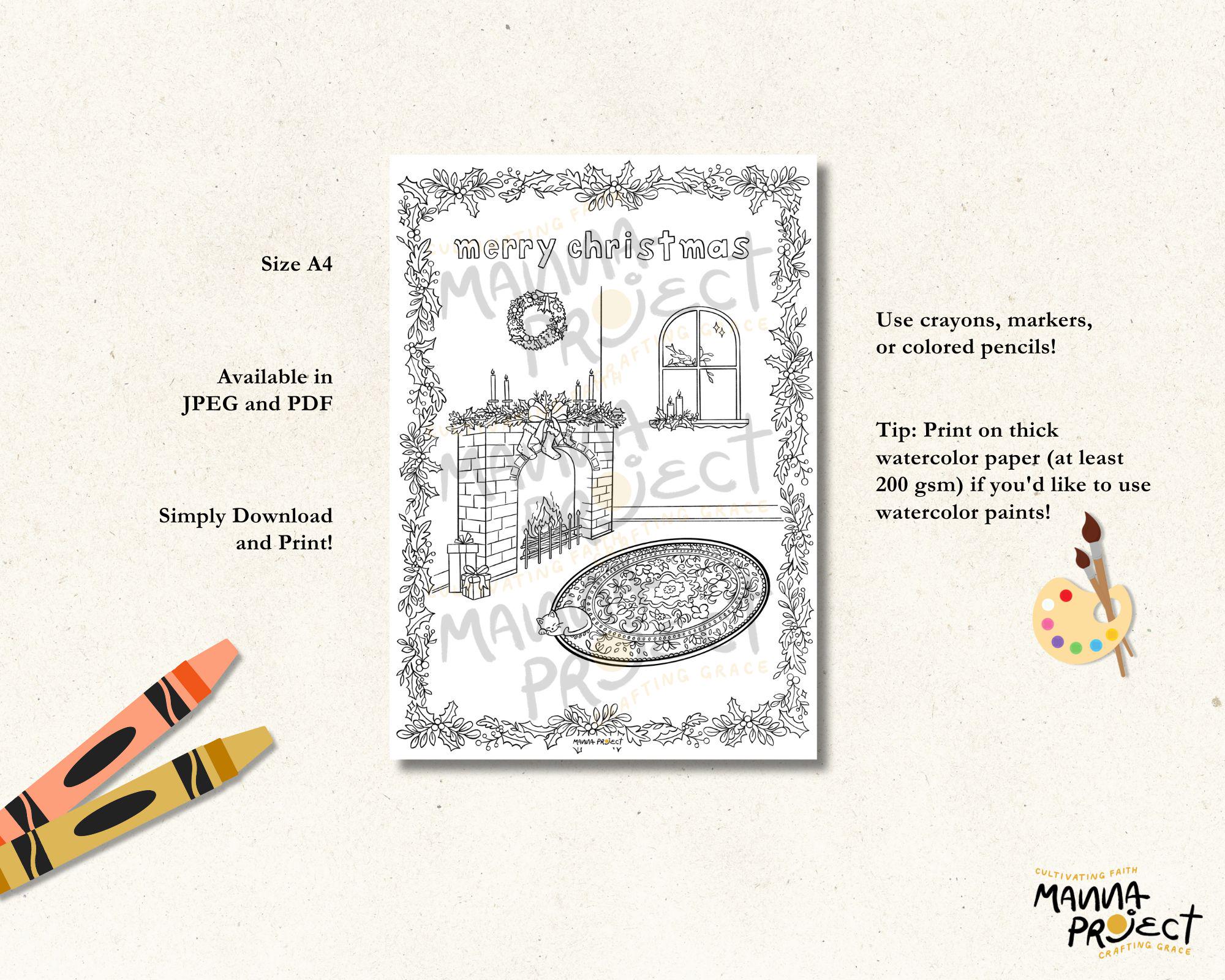 Christmas Coloring Pages | 4 Pages | Christmas Kids Activity | Holiday ...