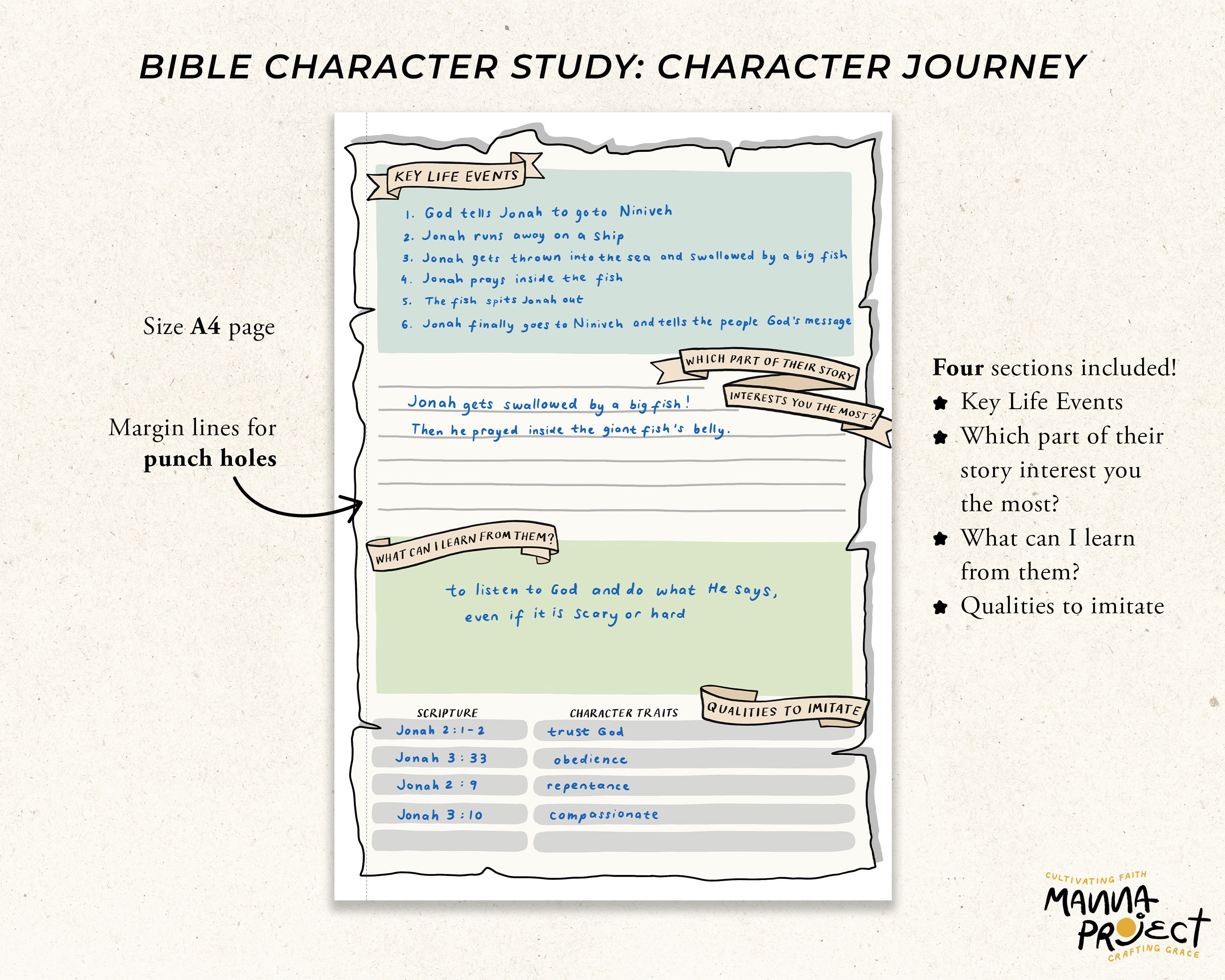 Bible Character Study | Journal for Kids | Bible Study for Kids ...