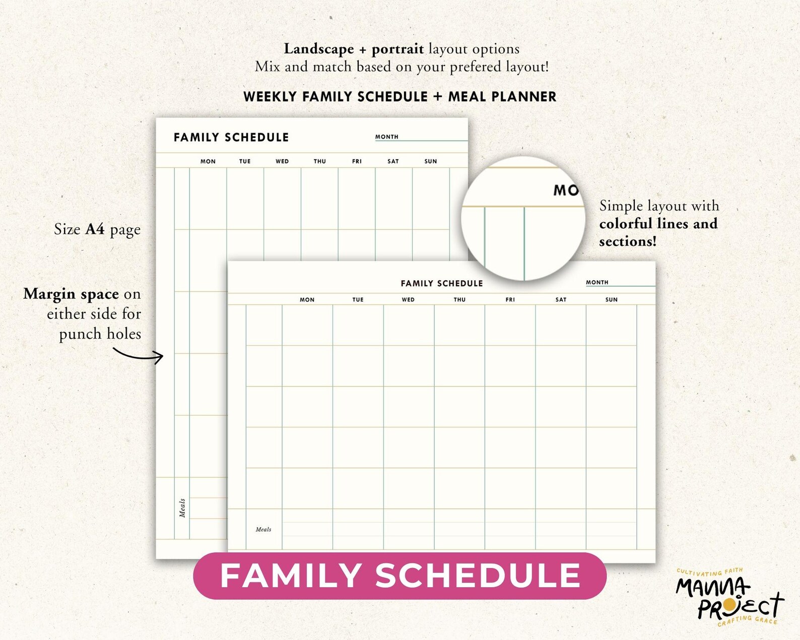Family Planner Bundle | Chore Chart, Meal Prep, Cleaning (digital ...