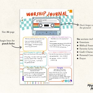 Worship Journal for Kids, Teens, Adults | Prayer Journal | Printable ...