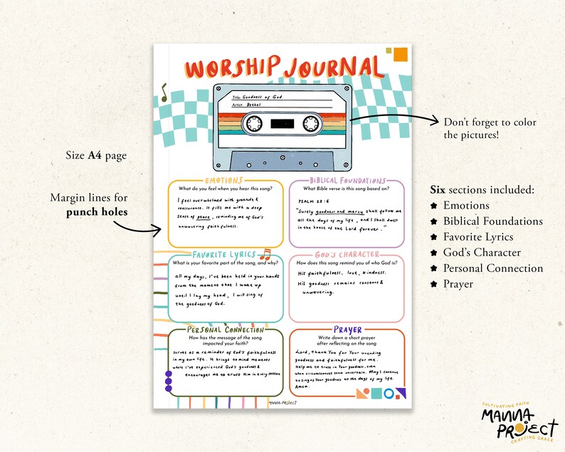 Worship Journal for Kids, Teens, Adults | Prayer Journal | Printable ...