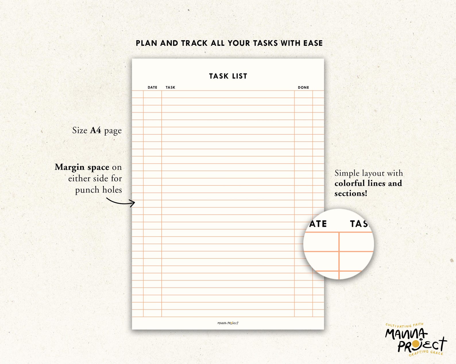 Task List Planner | Task Checklist | Minimal to Do List | Organizer ...