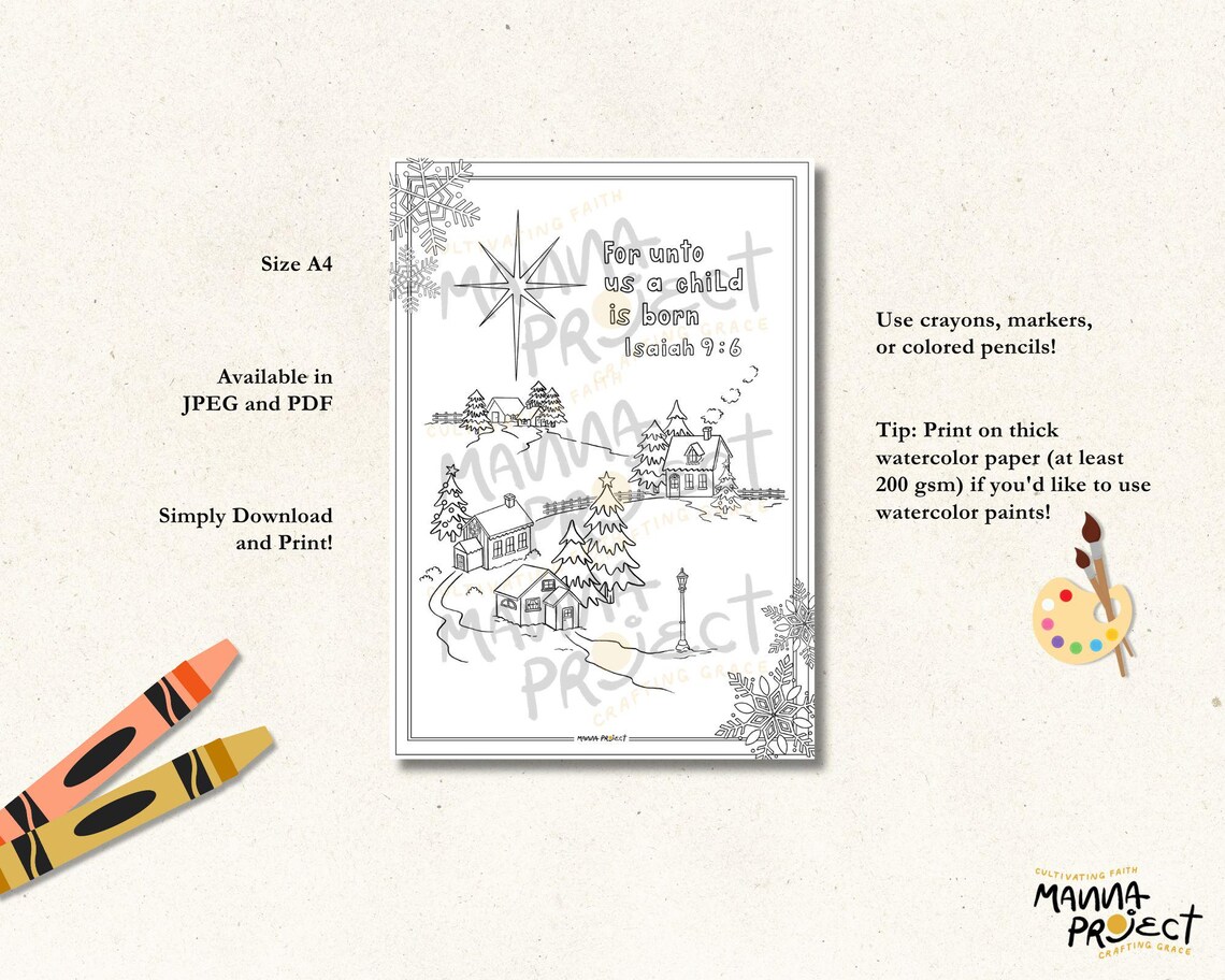 Christmas Coloring Pages | 4 Pages | Christmas Kids Activity | Holiday ...