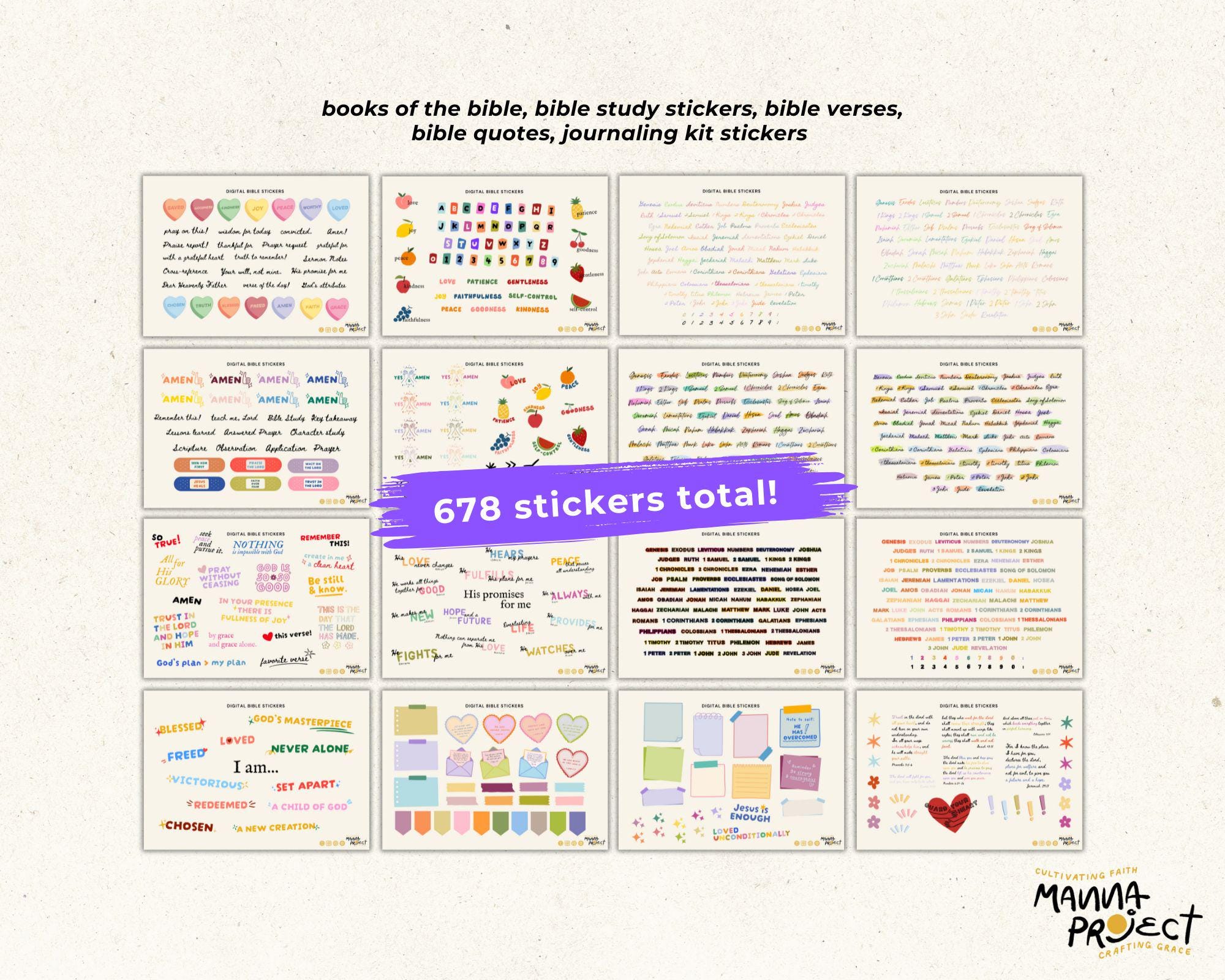 Bible Stickers for Goodnotes | Faith Digital Stickers | Christian ...