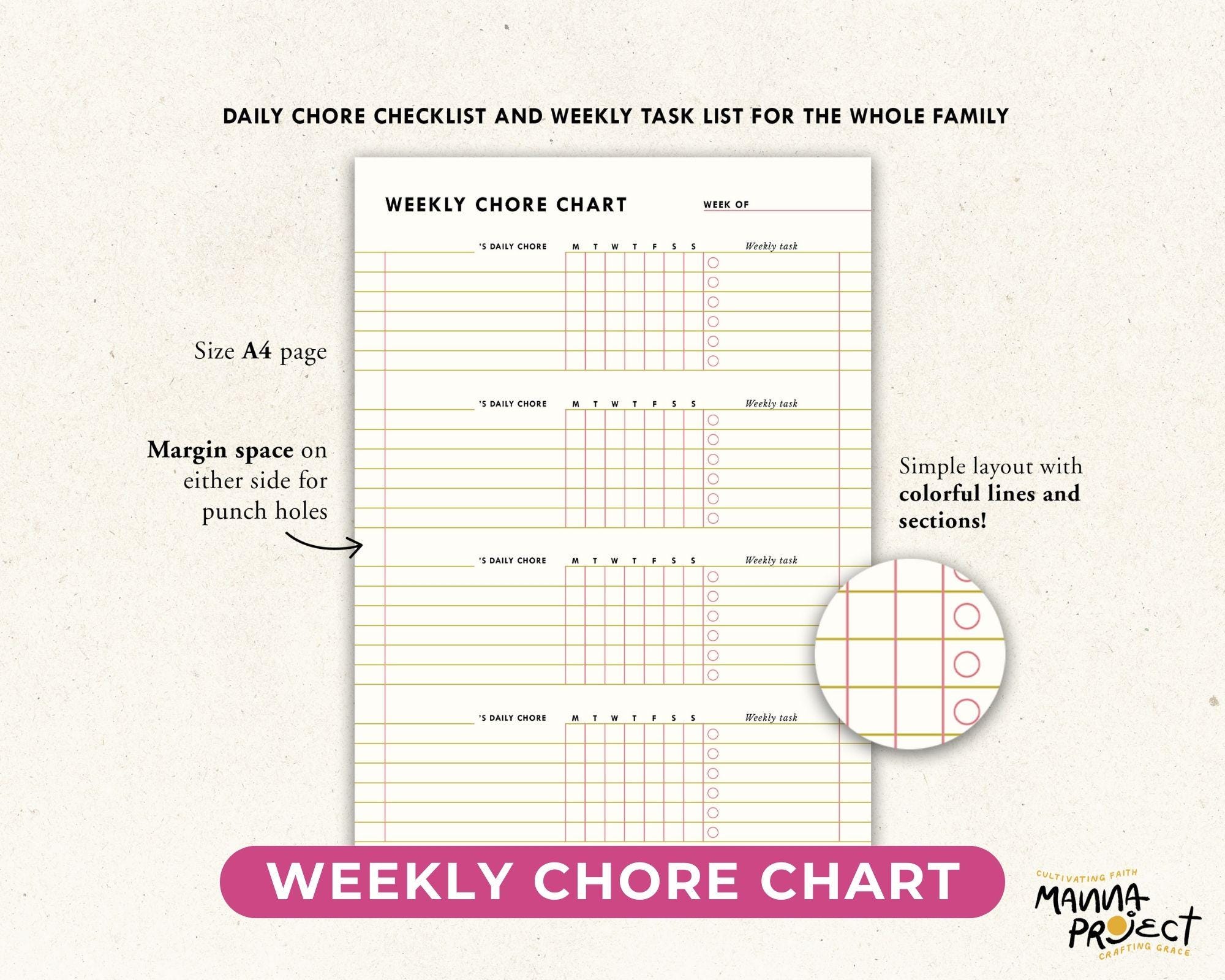 Family Planner Bundle | Chore Chart, Meal Prep, Cleaning (digital ...