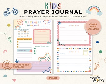 Kids Prayer Journal | Peach Christian Bible Study (printable) - Etsy