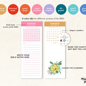 Books of the Bible Bookmark Bundle – Floral & Notes Designs (printable ...