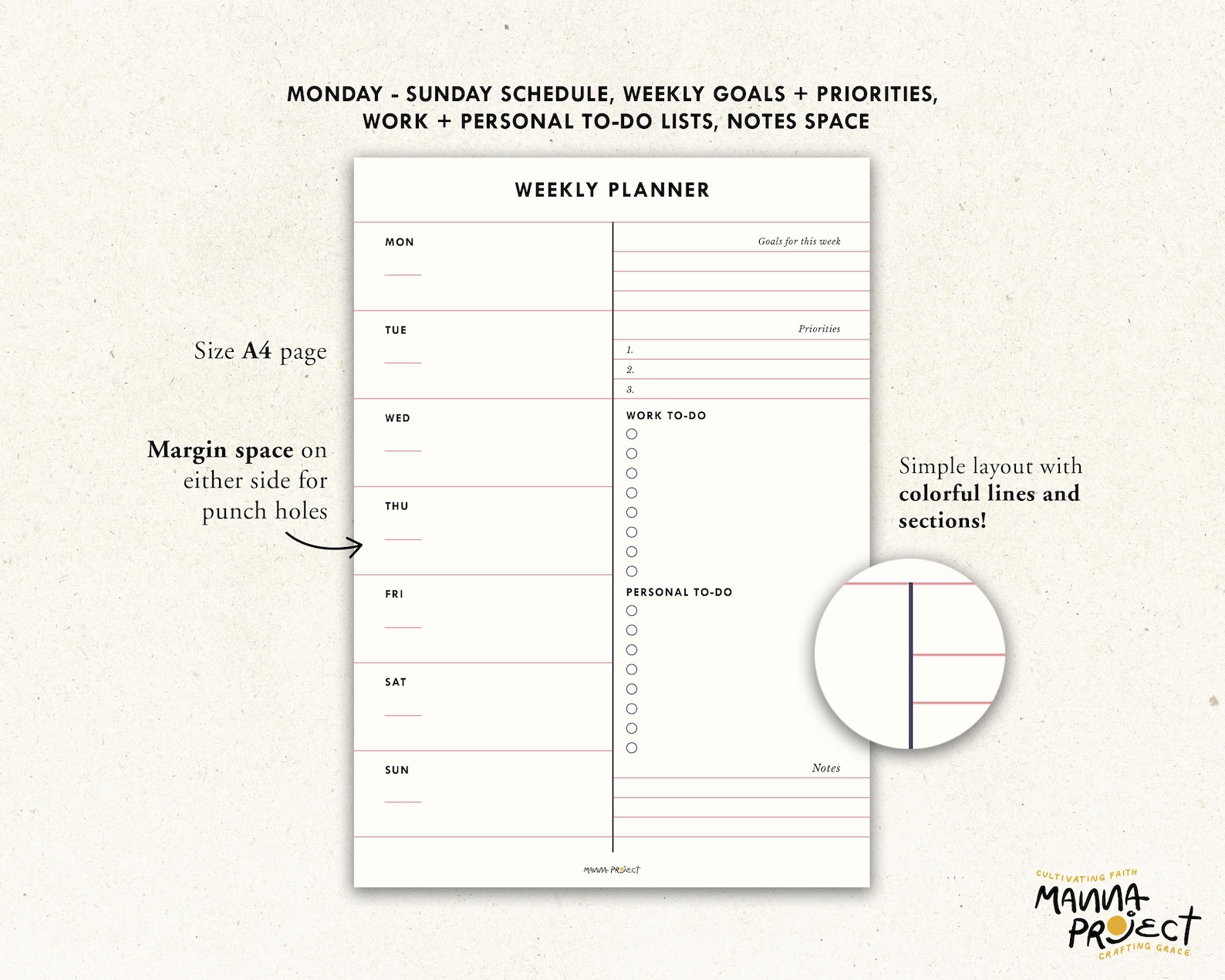 Weekly Planner | Weekly Calendar | Weekly Schedule | Weekly Goals ...