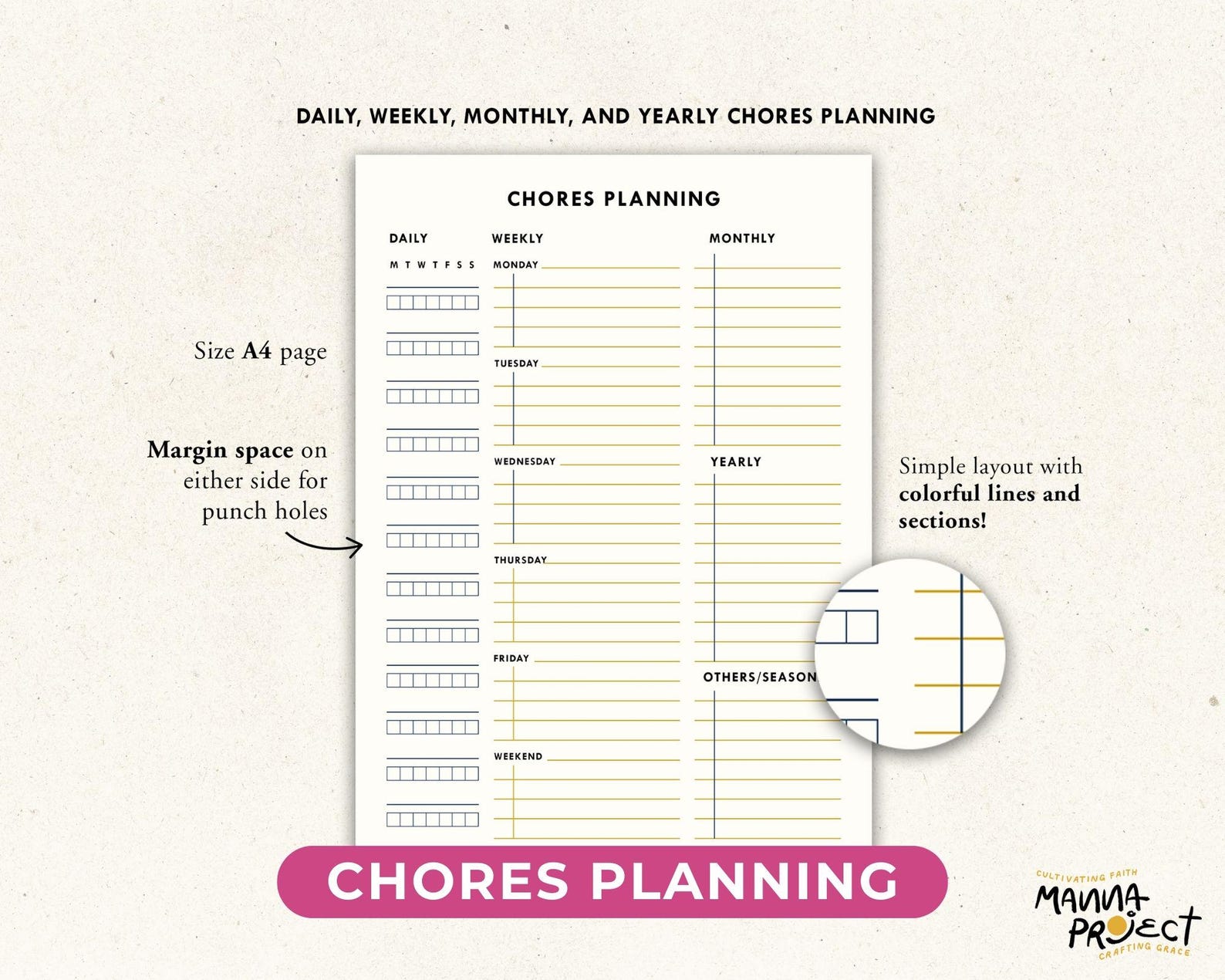 Family Planner Bundle | Chore Chart, Meal Prep, Cleaning (digital ...