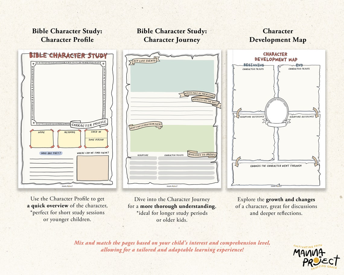 Bible Character Study | Journal for Kids | Bible Study for Kids ...