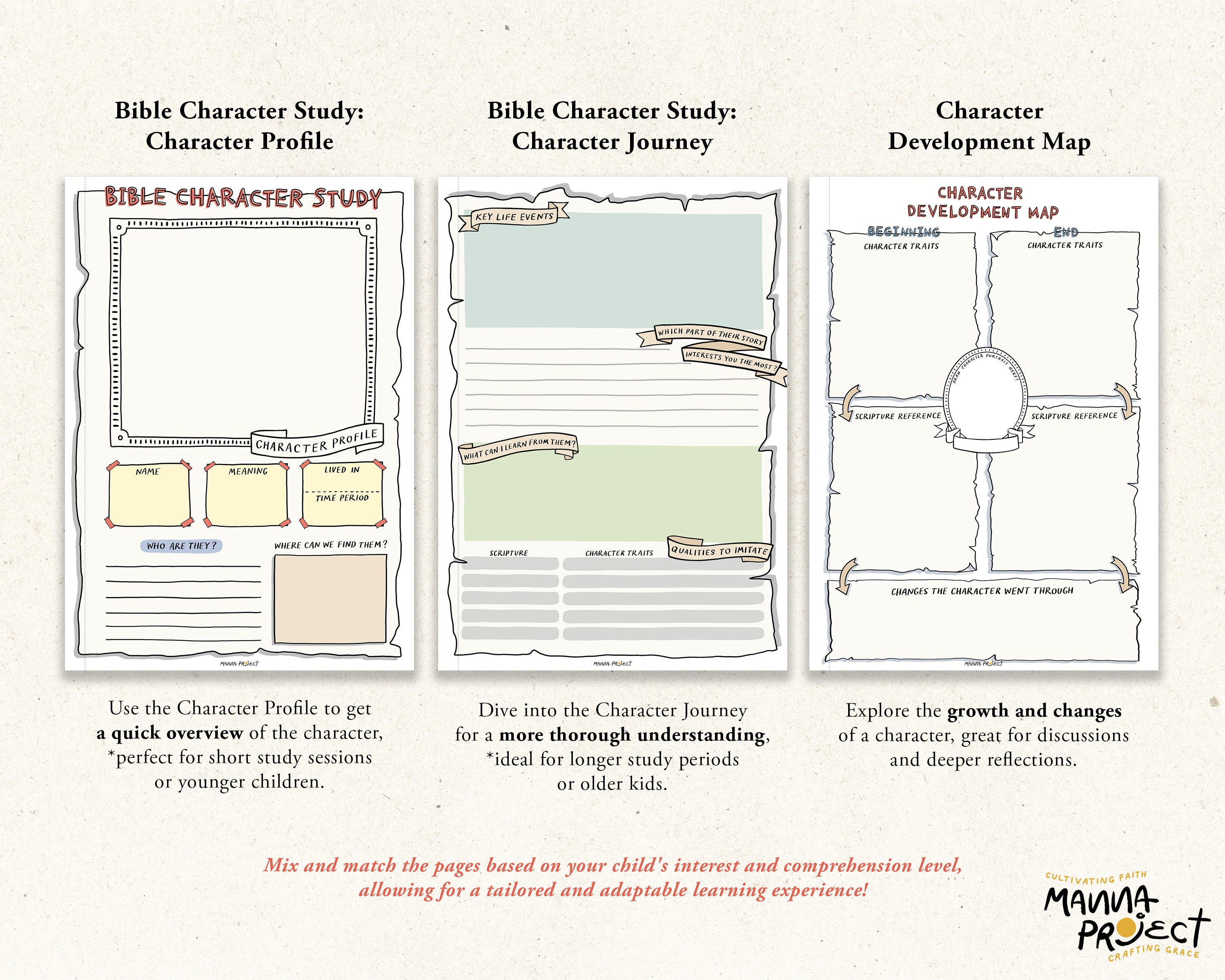 Bible Character Study | Journal for Kids | Bible Study for Kids ...