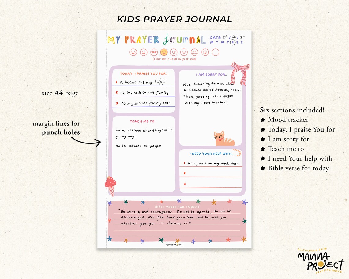 Kids Prayer Journal 2.0 | Digital Journal Download | Printable Prayer ...