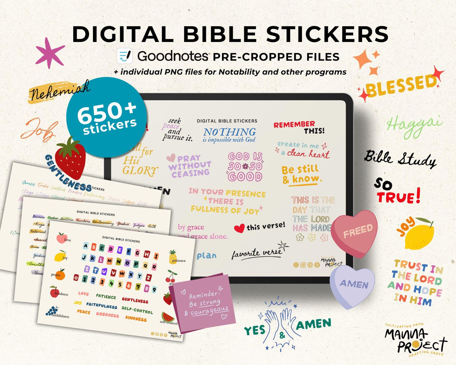 Bible Stickers for Goodnotes | Faith Digital Stickers | Christian ...