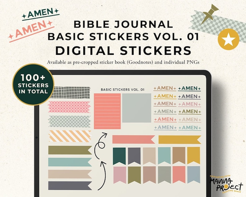 Bible Journal Basic Stickers Vol. 01 | Digital Stickers | Digital ...