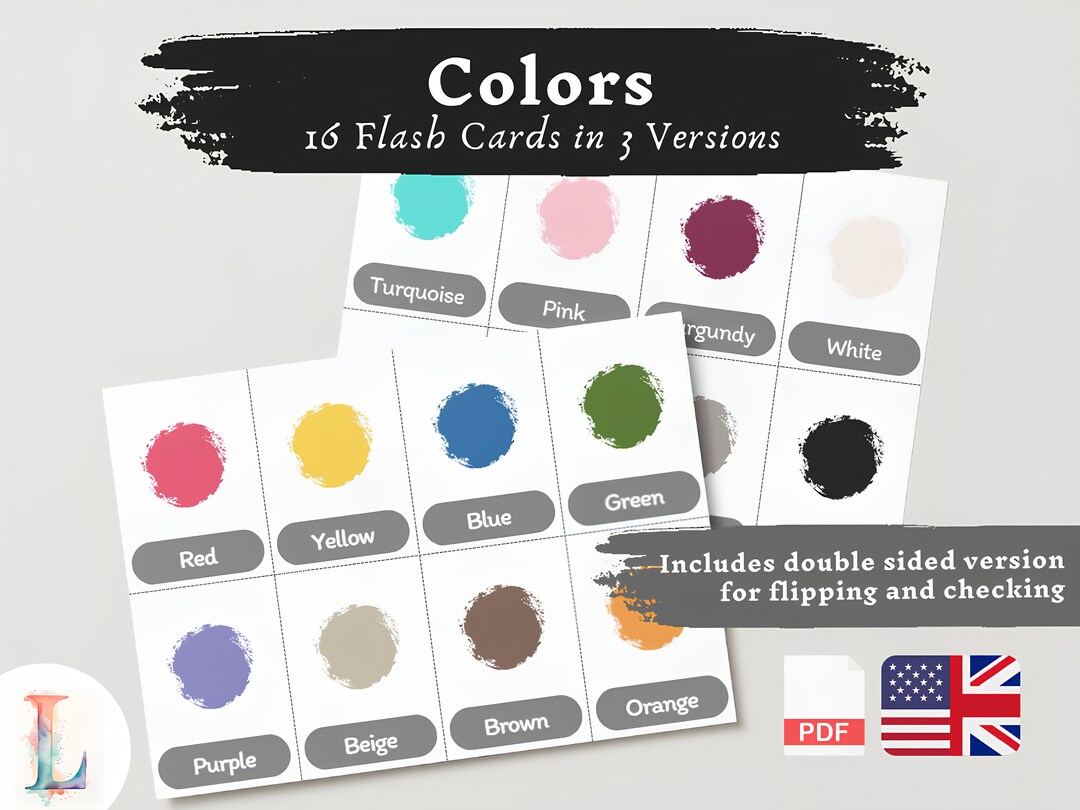 Flash Cards Colors English | Montessori Toddler Kids Learning ...
