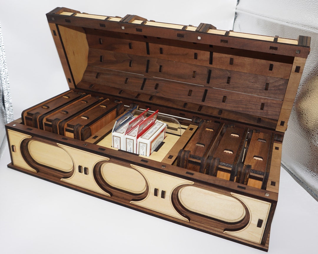 Wooden Gambler's Chest: Poker Set With Chips & Cards - Etsy