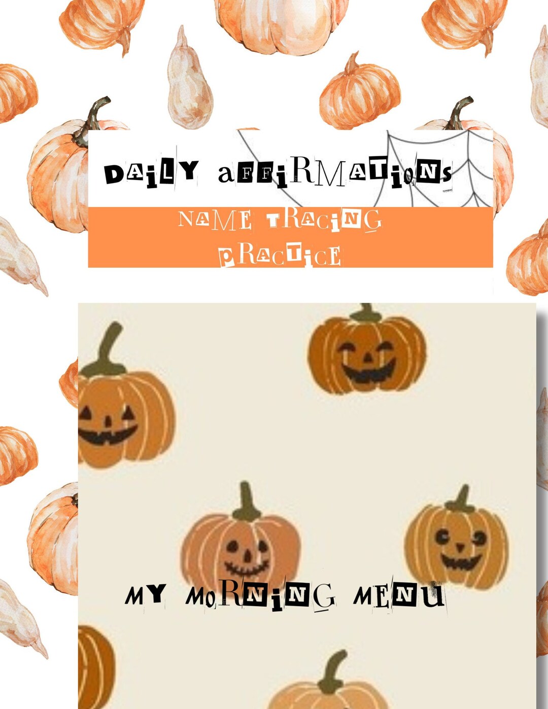 Preschool Fall Themed Morning Menu - Etsy