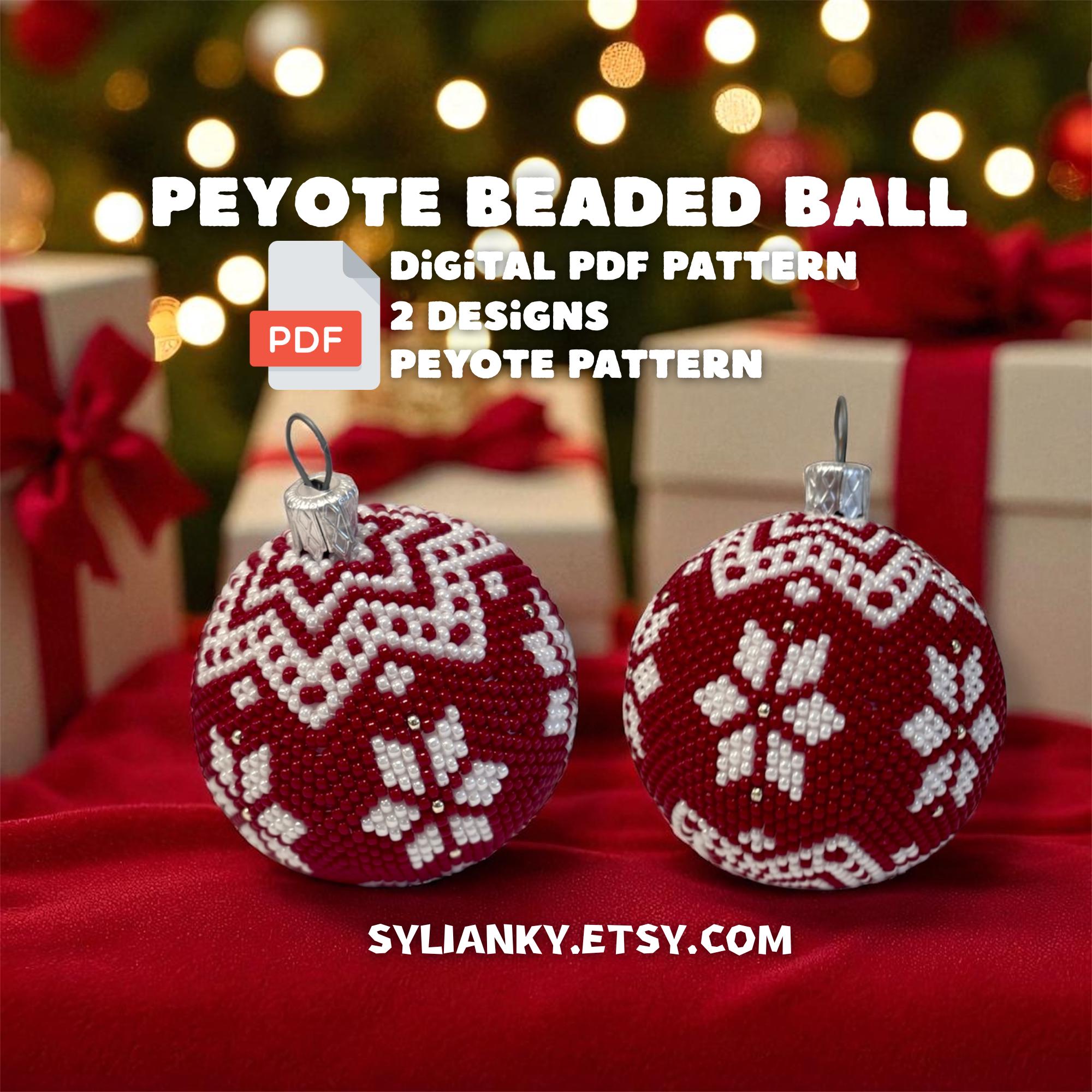 Peyote Beaded Ball Pattern PDF - 3D Christmas Ornament Design - DIY ...
