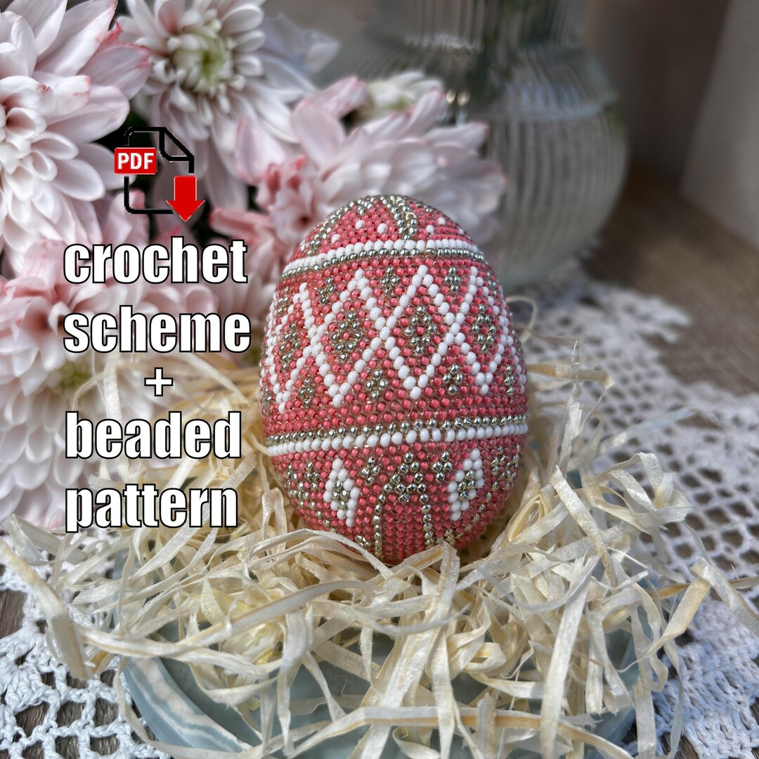 Beaded Crochet Easter Egg Pattern, DIY Faberge Eggs, Simple Bead Patterns, Easter Beading ...