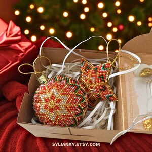 Beaded Crochet Ball Pattern PDF – 6cm Christmas Ornament Scheme – Bead ...