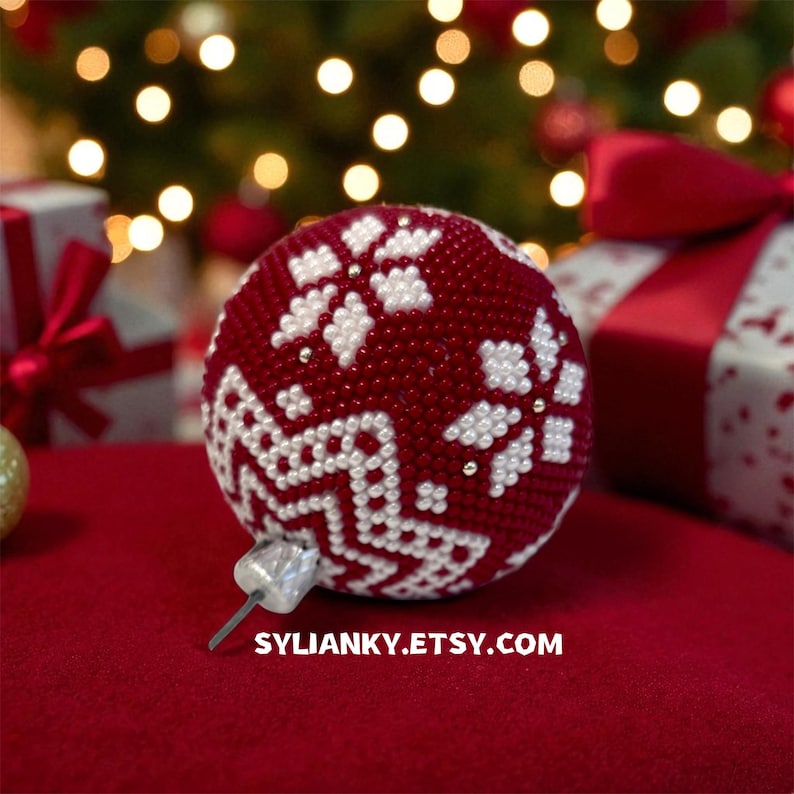 Peyote Beaded Ball Pattern PDF - 3D Christmas Ornament Design - DIY ...