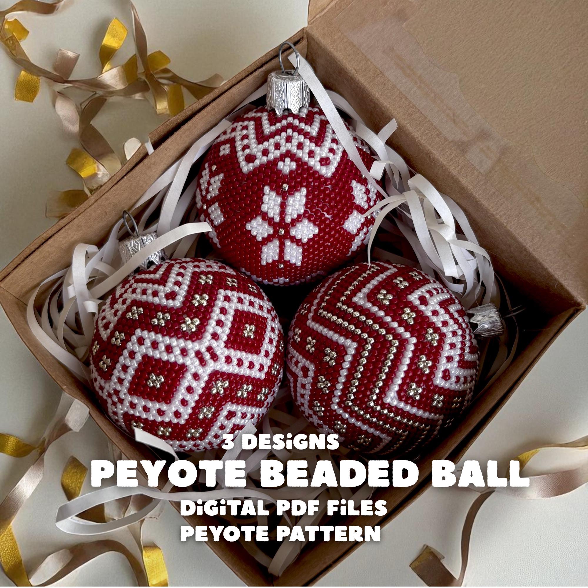 Peyote Beaded Ball Pattern PDF - 3D Christmas Ornament Design - DIY ...