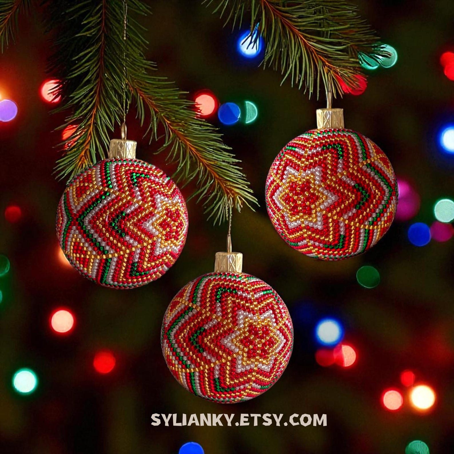 Peyote Beaded Ball Pattern PDF - 3D Christmas Ornament Design - DIY ...