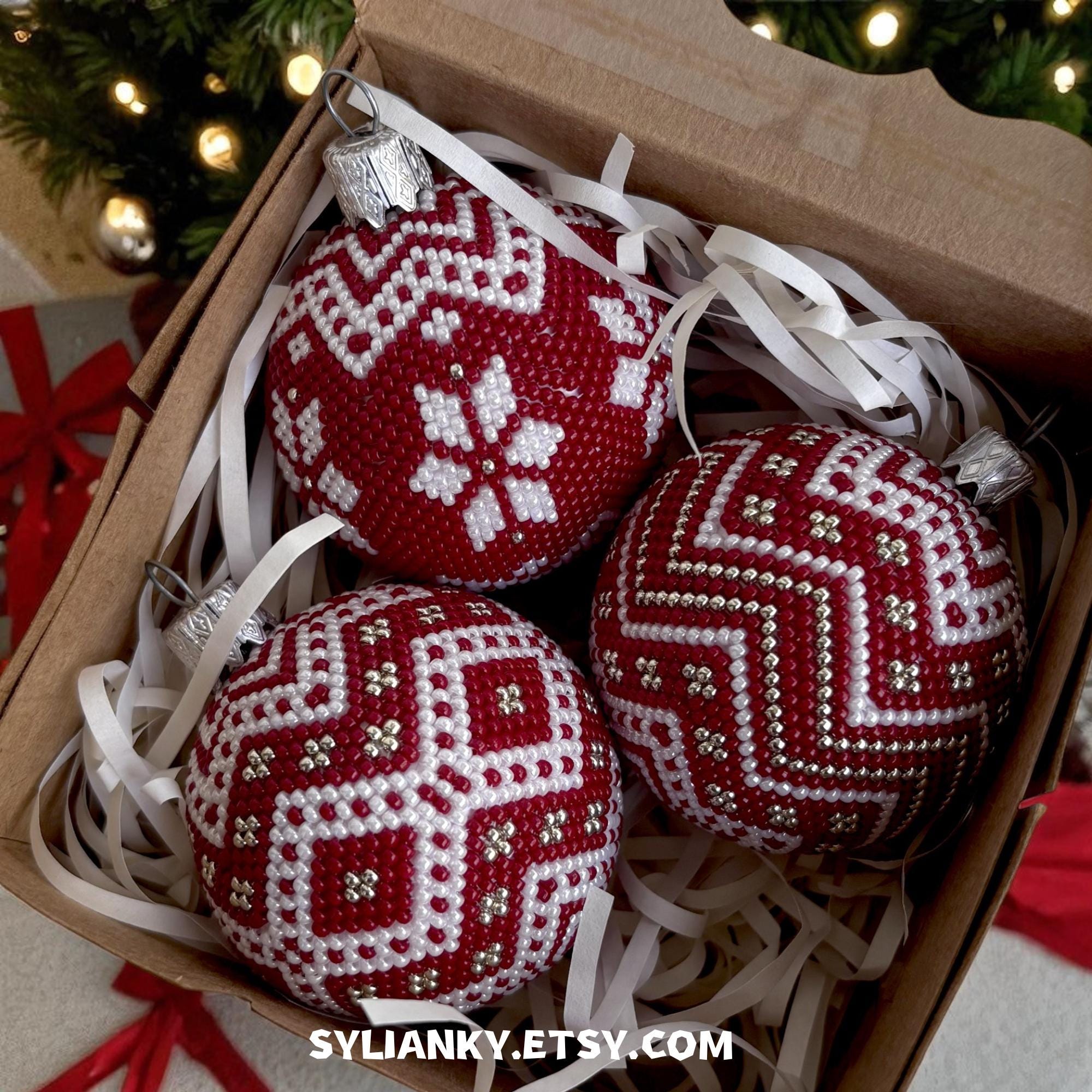 Peyote Beaded Ball Pattern PDF - 3D Christmas Ornament Design - DIY ...