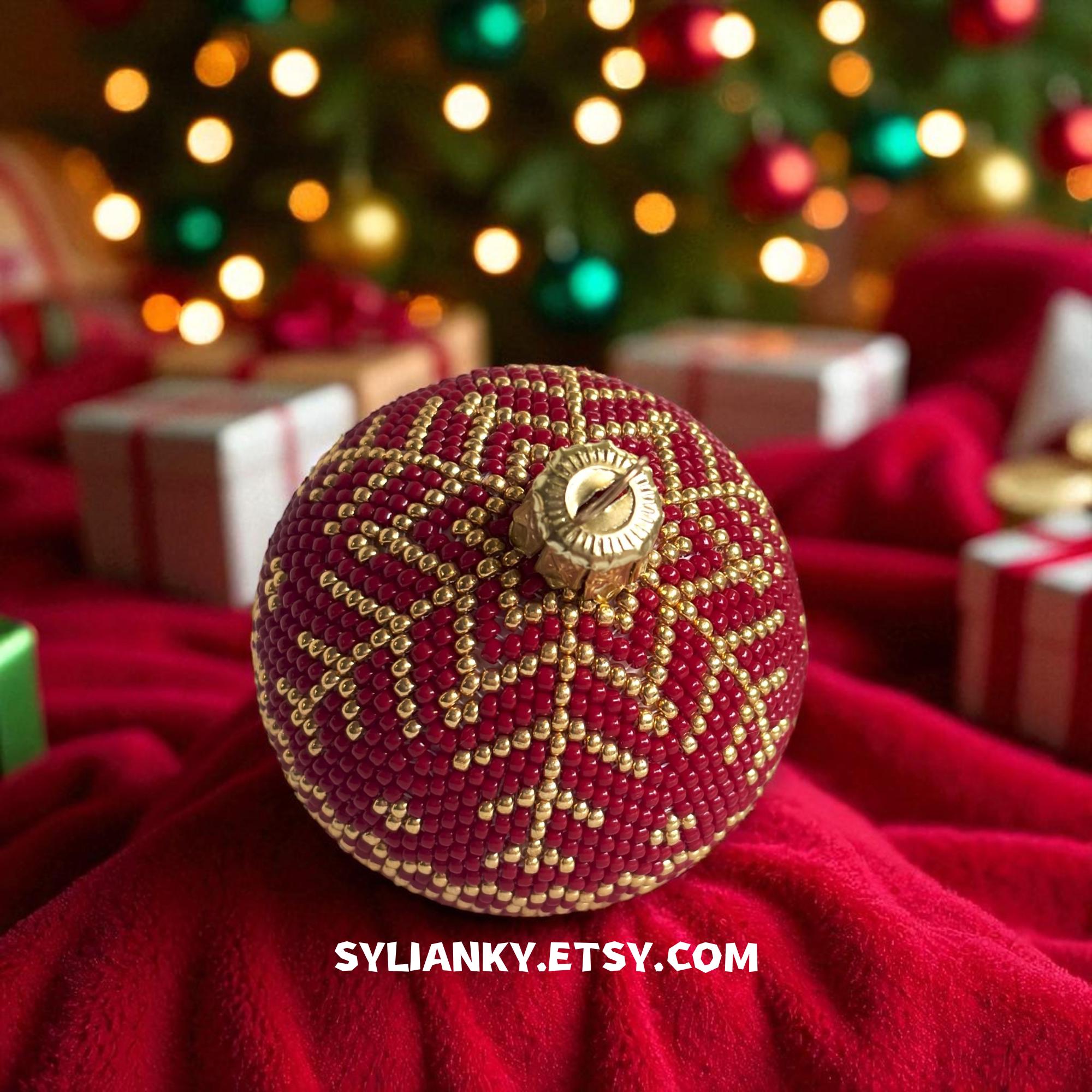 3D Beaded Ball Ornament Pattern PDF – Holiday Bauble Tutorial – DIY ...