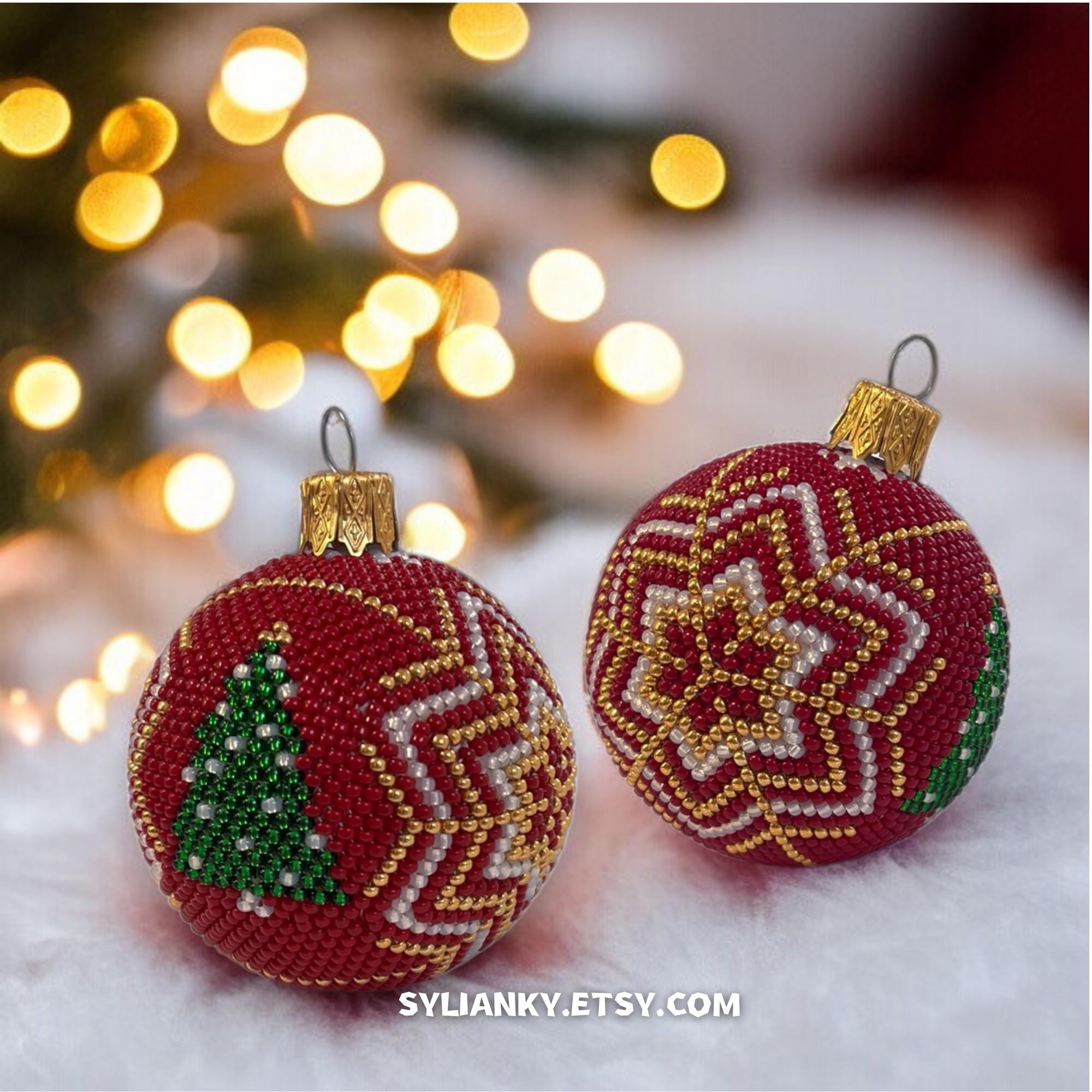 Beaded Ornament Pattern - 3d Beading - Peyote Christmas Bauble ...