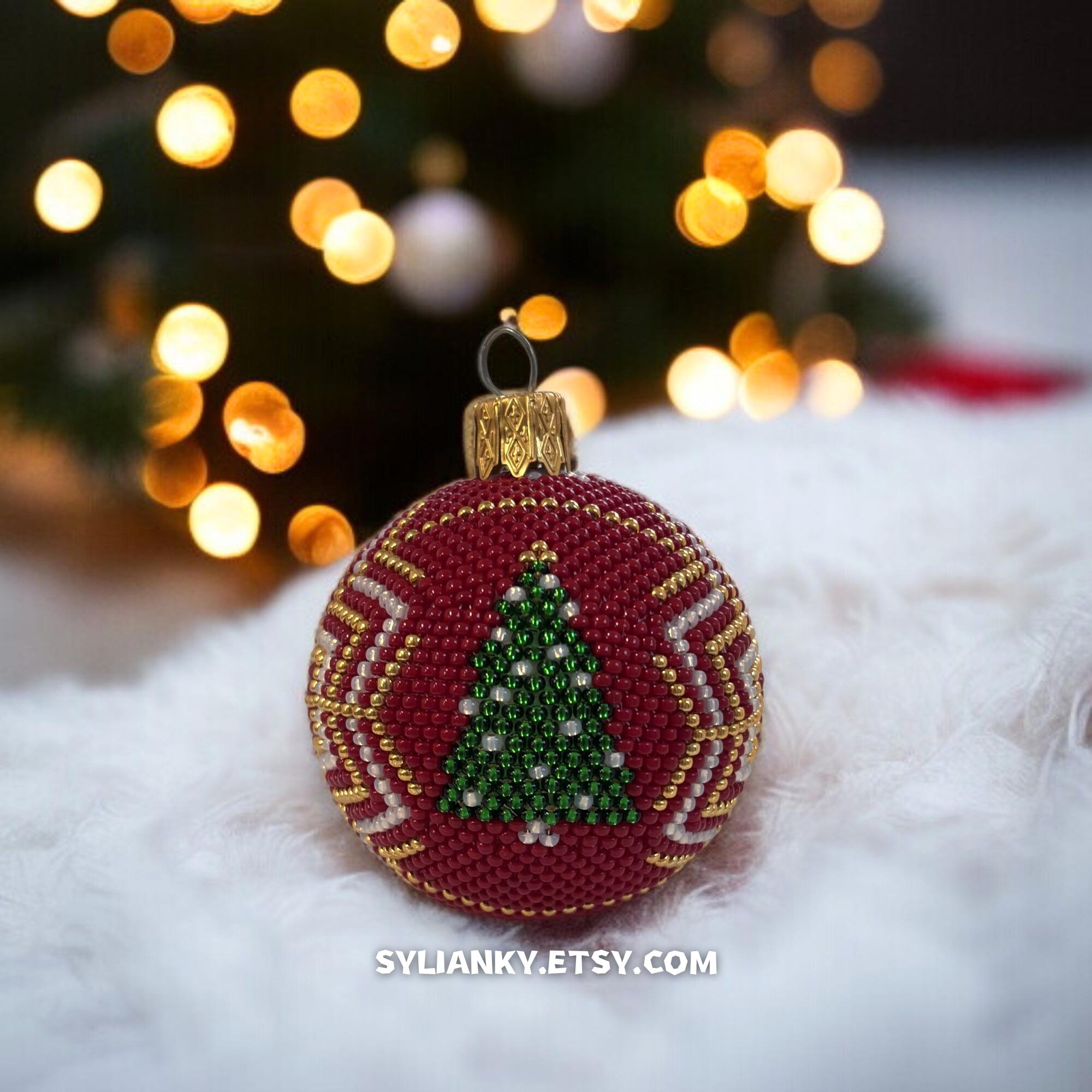 Beaded Ornament Pattern - 3d Beading - Peyote Christmas Bauble ...
