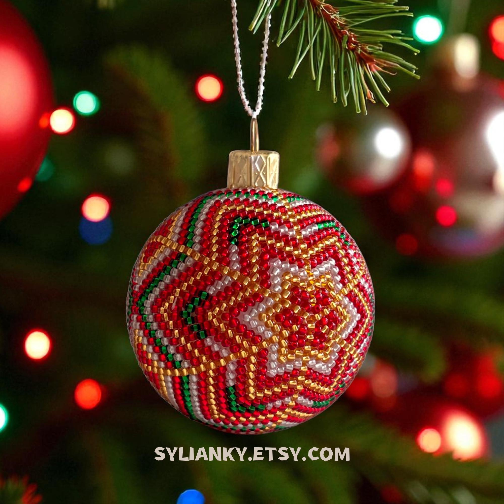 Peyote Beaded Ball Pattern PDF - 3D Christmas Ornament Design - DIY ...