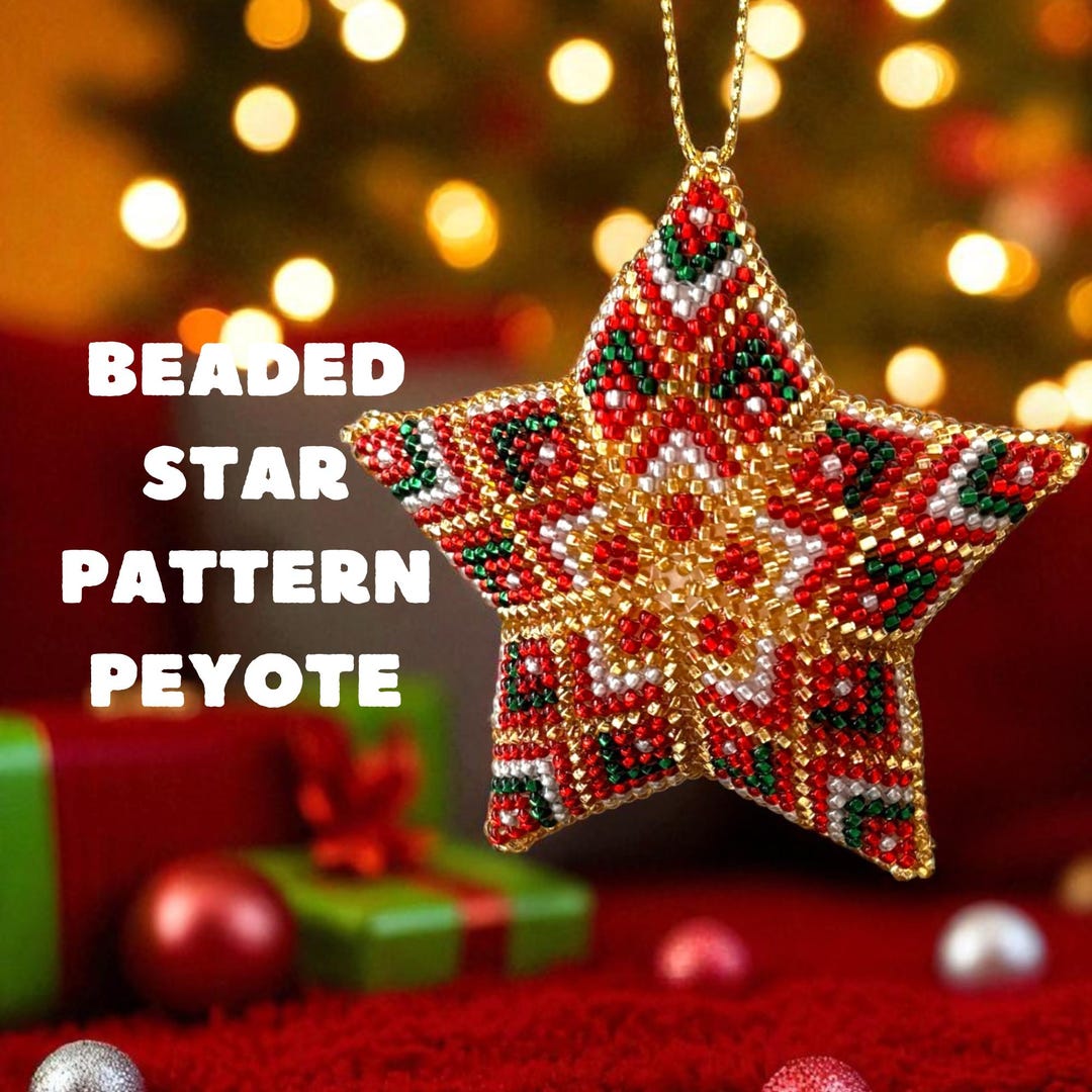 Peyote Star Pattern PDF – Beaded Star Ornament Tutorial, Mandala Peyote Stitch Pattern ...