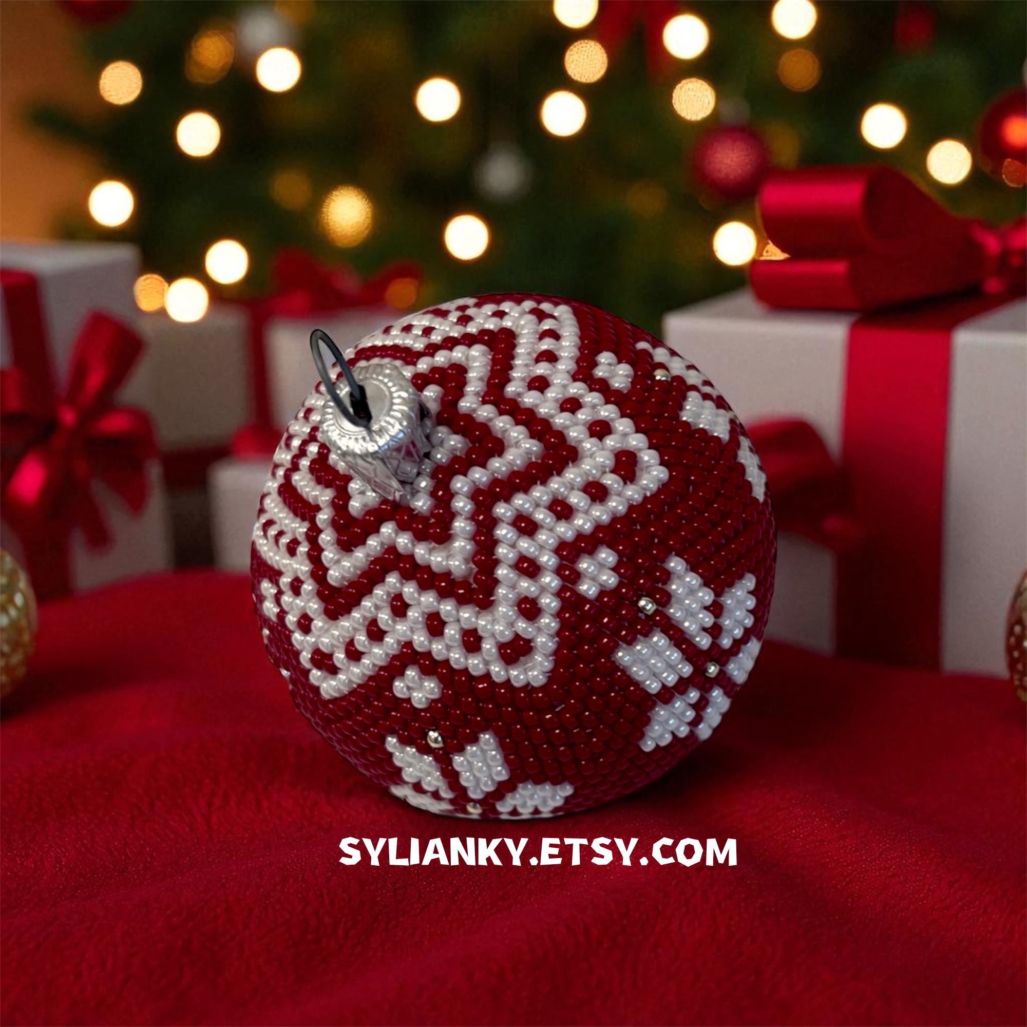 Peyote Beaded Ball Pattern PDF - 3D Christmas Ornament Design - DIY ...