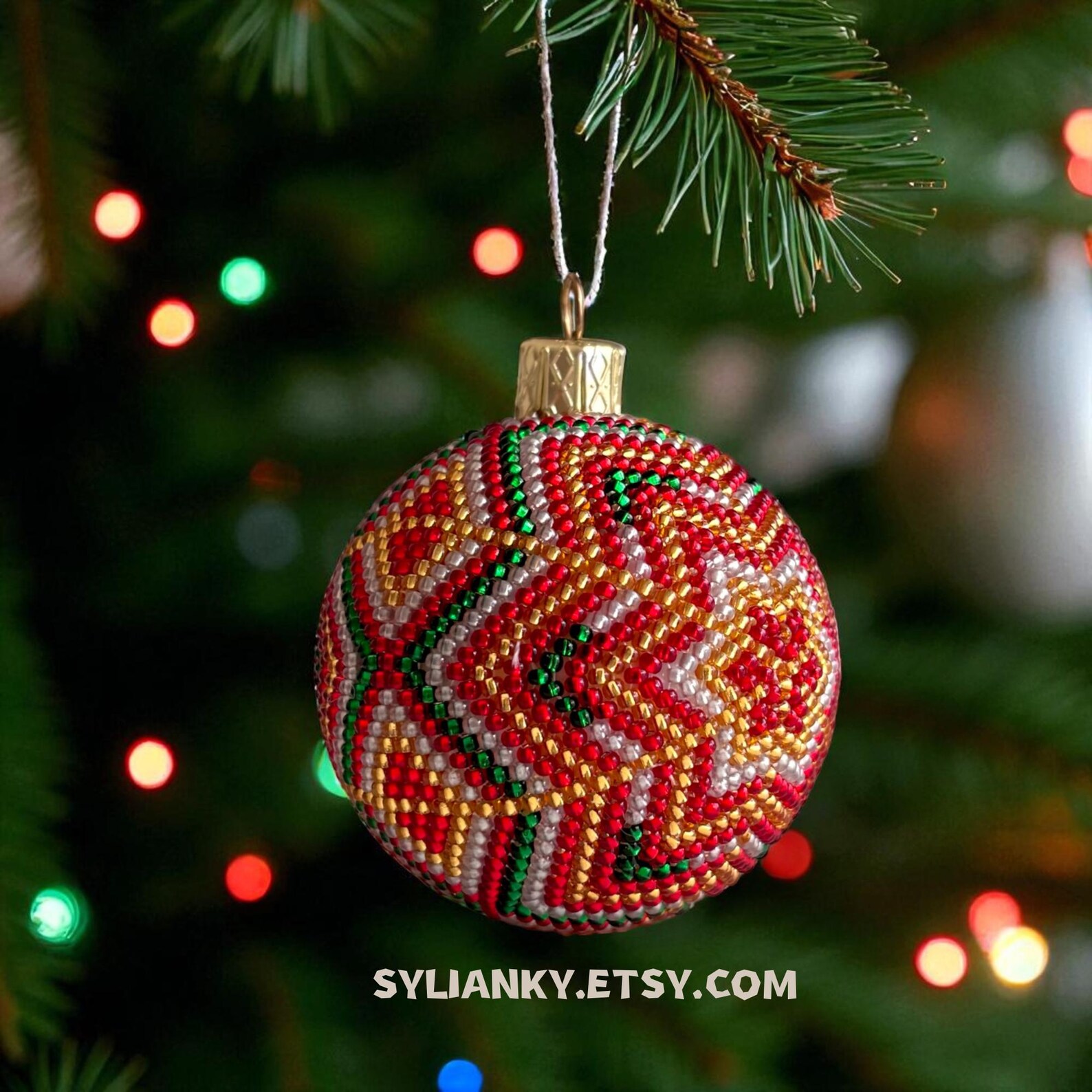 Peyote Beaded Ball Pattern PDF - 3D Christmas Ornament Design - DIY ...