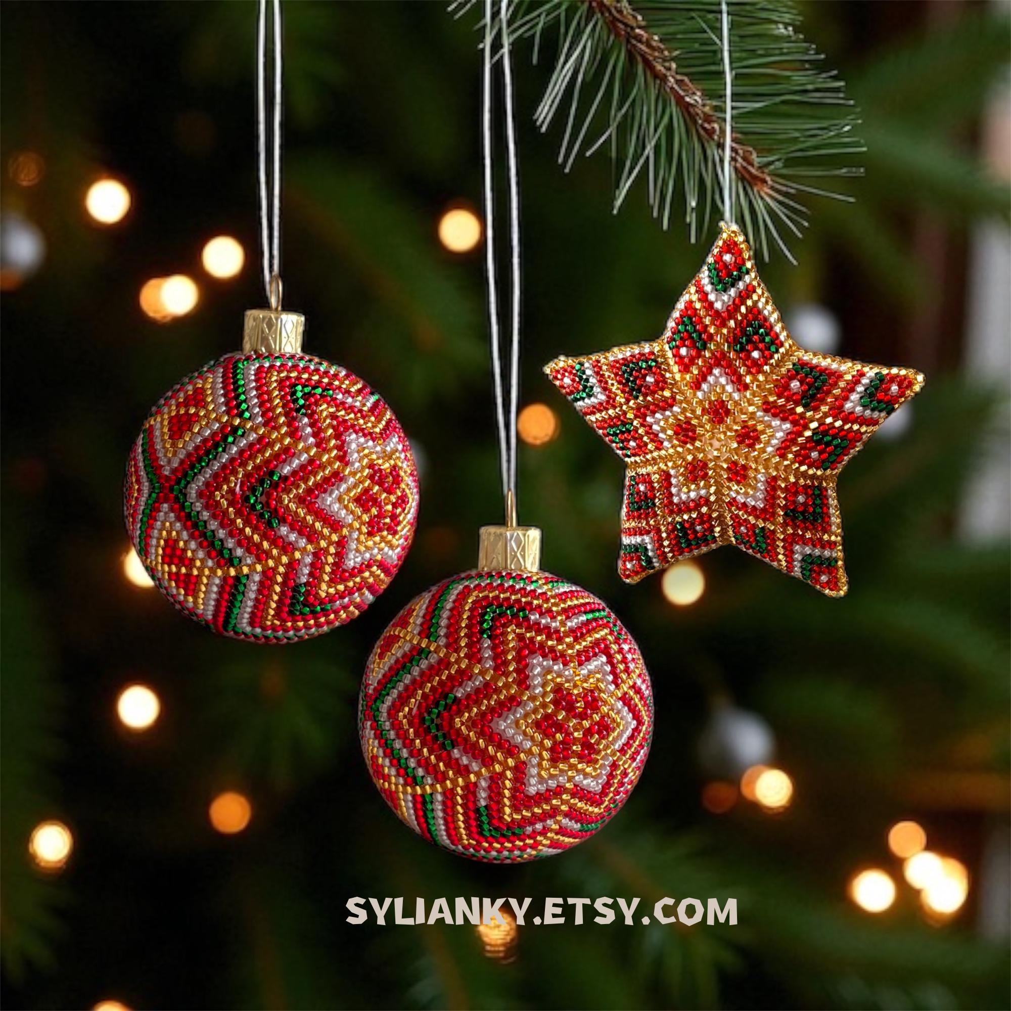 Peyote Beaded Ball Pattern PDF - 3D Christmas Ornament Design - DIY ...