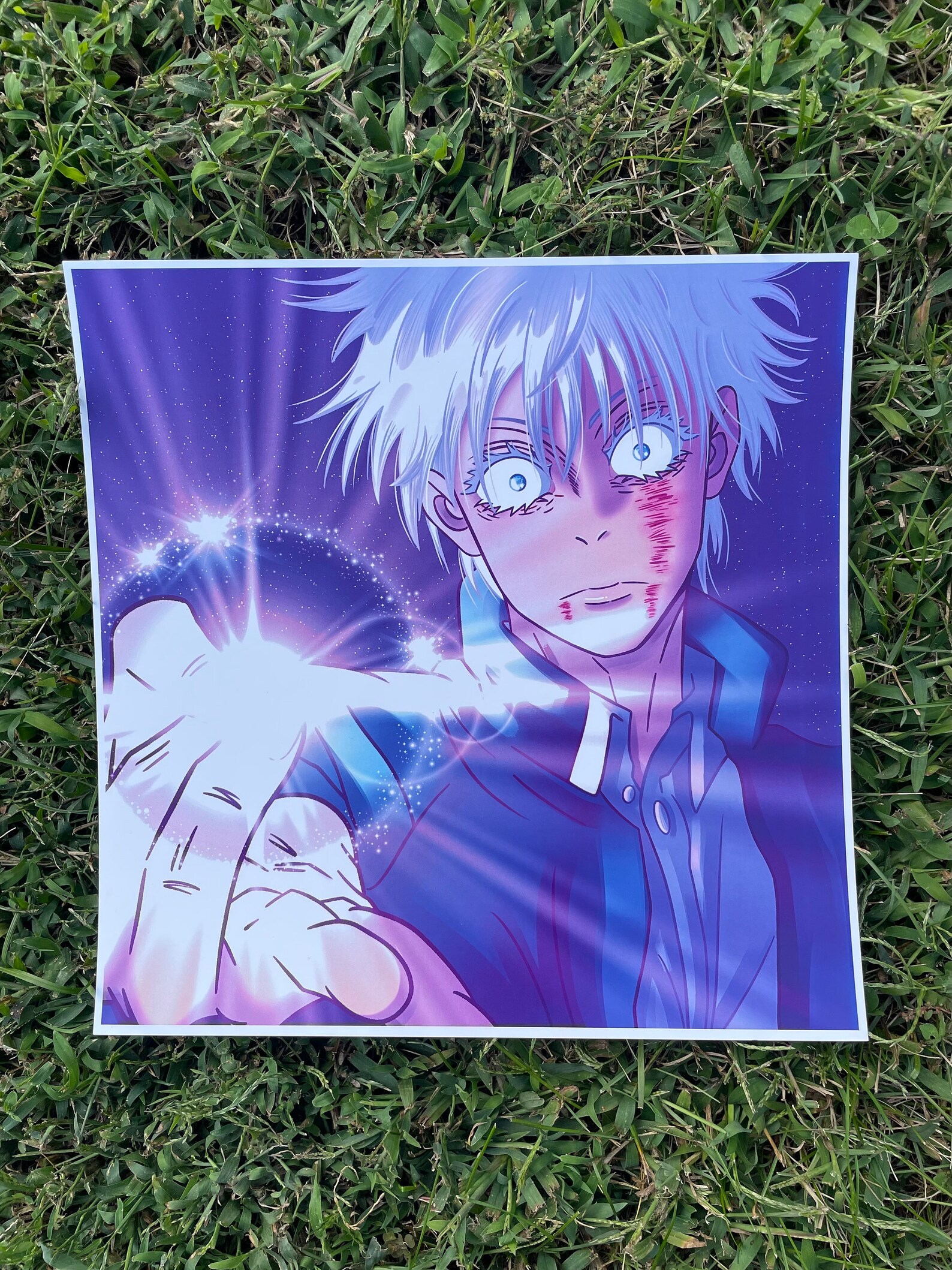 Jjk Gojo Sorcerer Hollow Purple Prints// Heavy Cardstock Gloss 12in. X ...