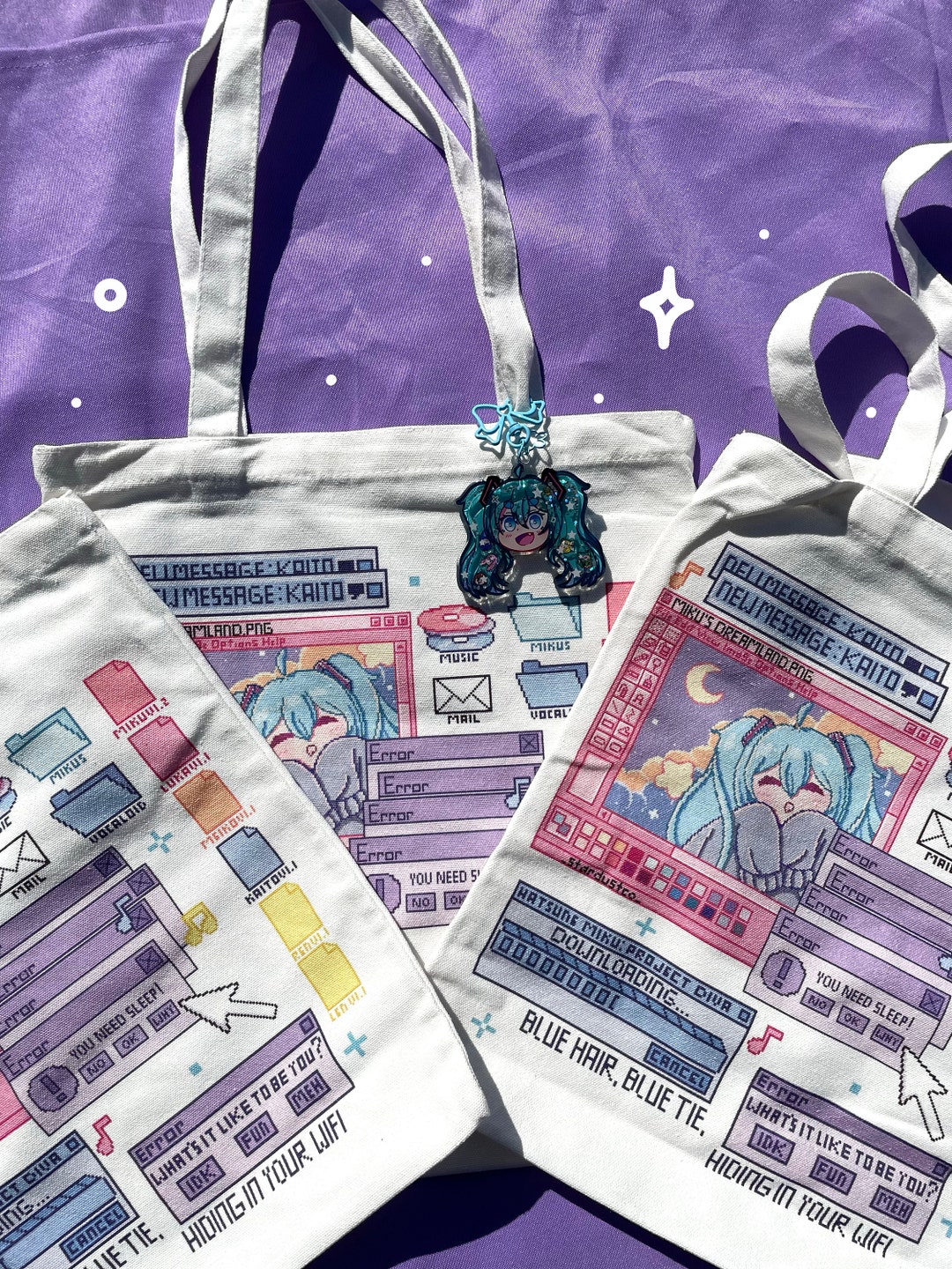 Sleepy Miku Tote Bags// Canvas 13.3 X 14.9in. - Etsy